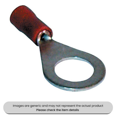 Red Ring Terminals & Connectors 8.4MM Pack Qty 100