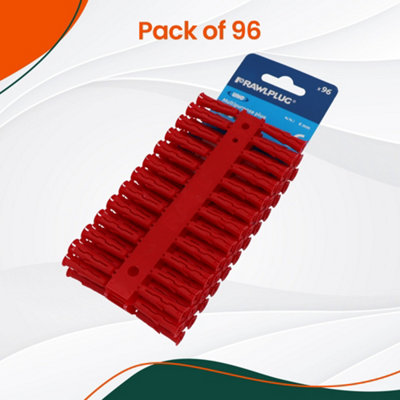 Red Screw Wall Expansion Fixing Rawl Plugs for Brick Stone Concrete ...