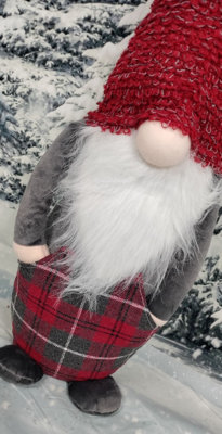 Red Standing Christmas Gonk With Red Tartan Trousers 73cm Plush Gonk ...