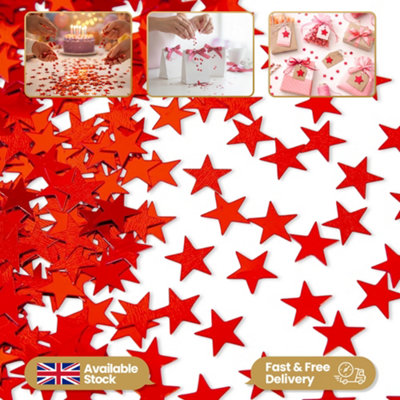Red Star Confetti Red 14g Table Scatter Birthday Party Decorations