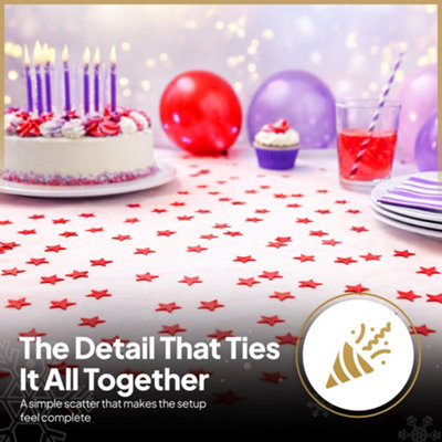 Red Star Confetti Red 14g Table Scatter Birthday Party Decorations