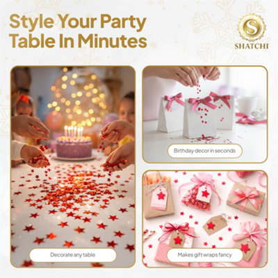 Red Star Confetti Red 14g Table Scatter Birthday Party Decorations