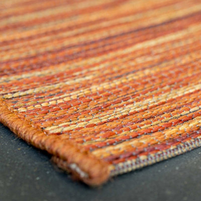 Buy Red Striped Outdoor Rug, Striped Stain-Resistant Rug For Patio ...