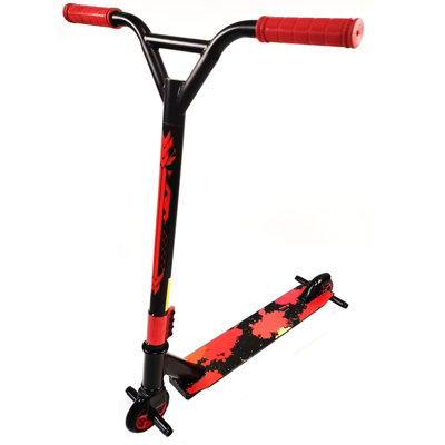 RED STUNT SCOOTER KIDS ADULTS FIXED BAR PRO PUSH KICK 360 DEGREE WHEEL ...