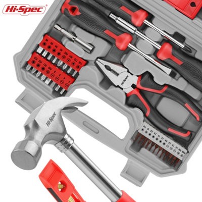 Red Tool Kit 42 Pcs with Hammer, Screwdriver, Plier DIY