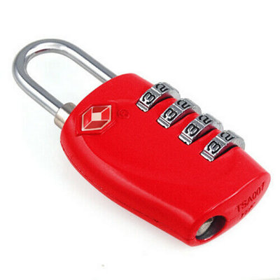 Red TSA 3-Dial Travel Padlock - Secure Combination Luggage Lock for ...