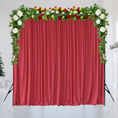 Red Velvet Backdrop Curtain Wrinkle-Free Polyester Fabric Background ...