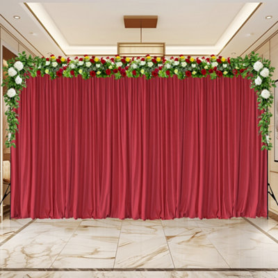 Red Velvet Backdrop Curtain Wrinkle-Free Polyester Fabric Background ...