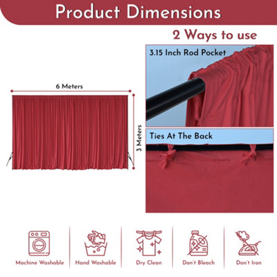 Red Velvet Backdrop Curtain Wrinkle-Free Polyester Fabric Background ...