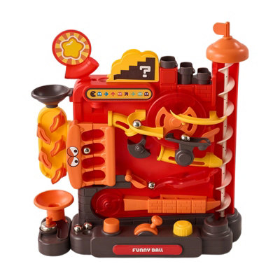 Red Vertical Marble Run Obstacle Track Toy with Ejector Joystick ...