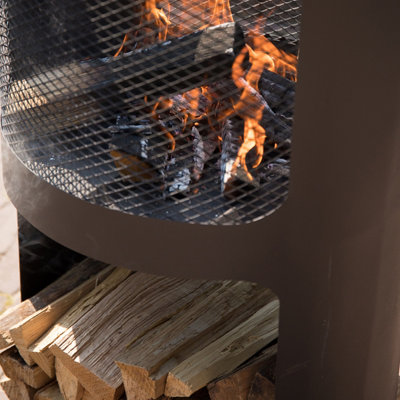RedFire Buffalo Firepit With Wood Storage