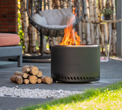 RedFire Volcano Pellet Fire Pit Extra Large Size - Matt Black - 49.5cm ...