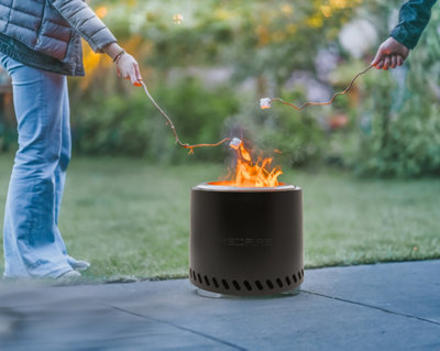 RedFire Volcano Pellet Fire Pit Large Size - Matt Black - 38cm Diameter