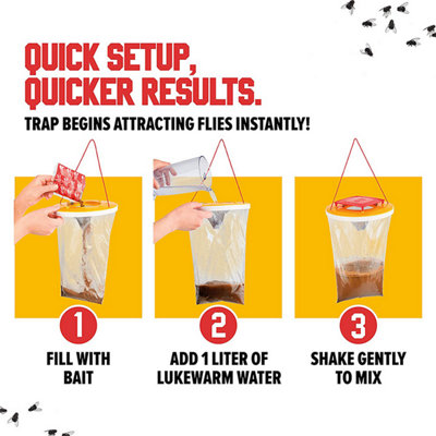Redtop Fly Trap Transparent Hanging Fly Catchers Red Top Non-Toxic ...