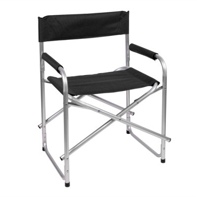 Redwood Folding Aluminium Directors Chair - Black