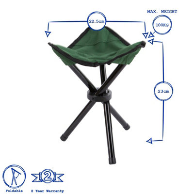 Redwood Folding Canvas Camping Stool - Green