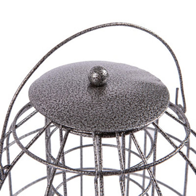 Redwood Squirrel-Proof Metal Fatball Bird Feeder - Grey