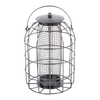 Redwood Squirrel-Proof Metal Nut Bird Feeder - Grey