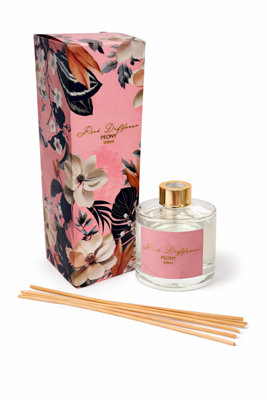 Reed Diffuser 200ml Peony Scent Home Fragrance with Reed Sticks Design ...