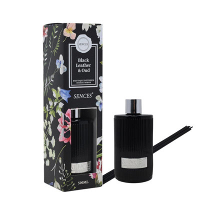 Reed Diffuser 500ml Baltus Sences Ribbed Black Leather & Oud Scent Air ...