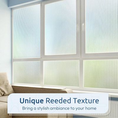 Reeded Glass Window Film Glass Windows, Decorative Removable Window ...