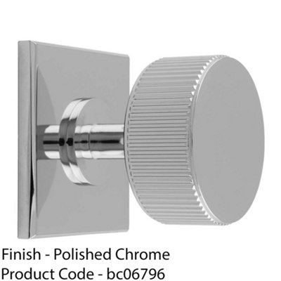 Reeded Radio Cabinet Door Knob & Matching Backplate - Polished Chrome ...