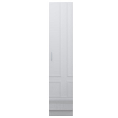 Reflect 1 Door High Gloss Wardrobe - White, Durable Melamine Finish ...