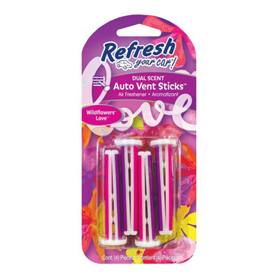 Refresh Car Air Vent Freshener 4x Sticks, Wildflowers & Love | DIY at B&Q