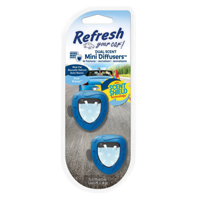 Refresh Car Freshener Dual Scent Mini Diffuser, Cool Breeze