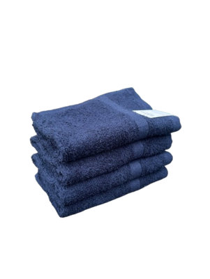 REGAL 100% COTTON FACE CLOTH 4 PACK NAVY