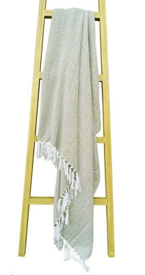 Regal Pure Cotton Throw in Ochre, 127 x 152cm