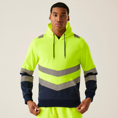 REGATTA PROFESSIONAL PRO HI VIS OVER HEAD HOODY YELLOW