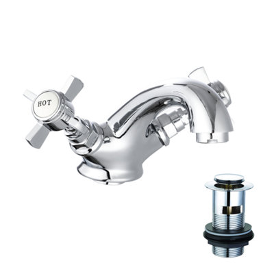 Regency Traditional Mono Basin Mixer Tap with Waste - Chrome