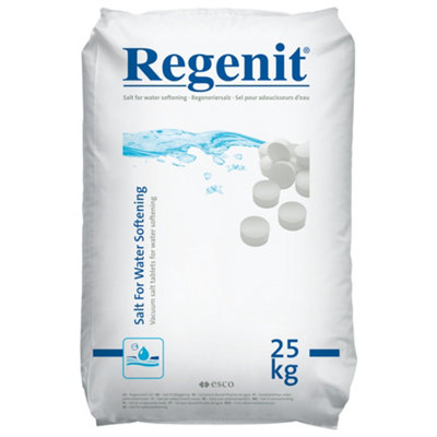 REGENIT WATER SOFTENER SALT TABLETS 25KG BAG FOOD GRADE SALT - MADE IN EU