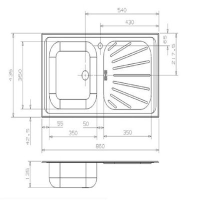 Reginox Alpha10 Kitchen Sink 1.0 Single Bowl Inset Stainless Steel ...