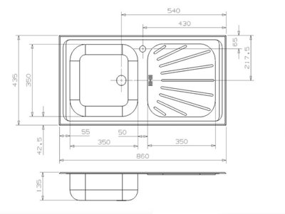 Reginox Alpha10 Kitchen Sink 1.0 Single Bowl Inset Stainless Steel ...