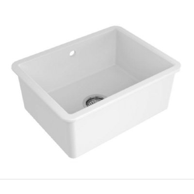 Reginox Mataro II White Ceramic Undermount Single Bowl Kitchen Sink ...