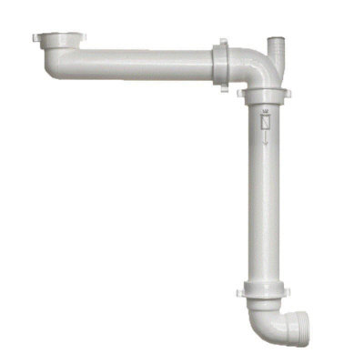 Reginox Panama Space Saving Sink Basin Waste Syphon White Bathroom