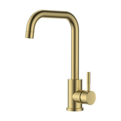 Reginox Salina BG Brushed Gold Single Lever Square Neck Kitchen Tap