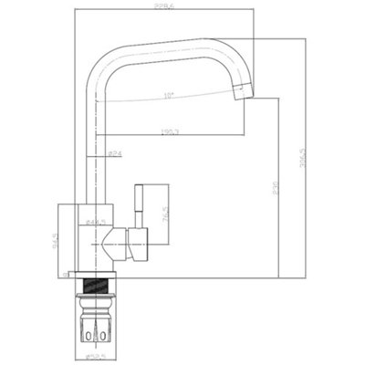Reginox Salina BN Brushed Nickel Single Lever Square Neck Kitchen Mixer Tap