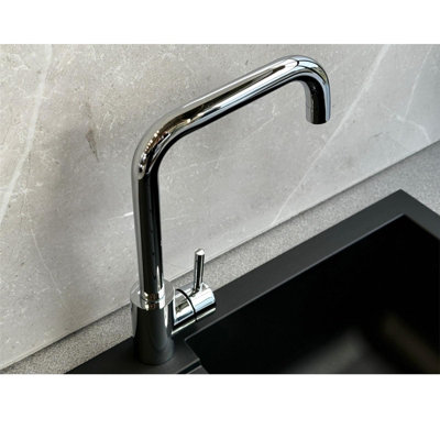 Reginox Salina Chrome Deck Mounted Kitchen Mixer Tap with Square Swivel ...