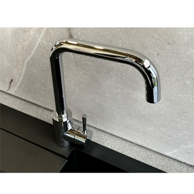 Reginox Salina Chrome Deck Mounted Kitchen Mixer Tap with Square Swivel ...