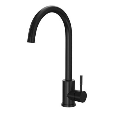 Reginox Taravo MB Matt Black Single Lever Swan Neck Kitchen Mixer Tap