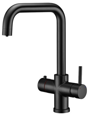 Reginox Taravo MB Matt Black Single Lever Swan Neck Kitchen Mixer Tap