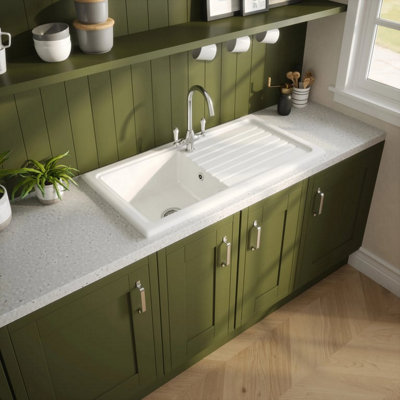 Reginox Traditional Kitchen Sink Single Bowl Reversible Drainer Waste ...