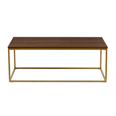 Regis Rectangular Coffee Table,Walnut/Gold