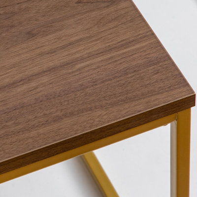 Regis Rectangular Coffee Table,Walnut/Gold
