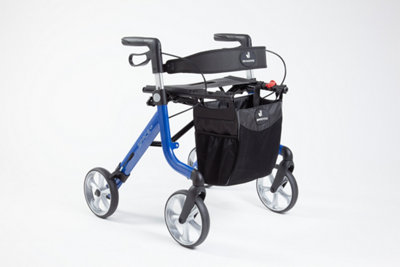 Rehasense Space LX Rollator - Medium Blue 4-wheeled Rollator with Seat ...