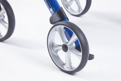 Rehasense Space LX Rollator - Medium Blue 4-wheeled Rollator with Seat ...
