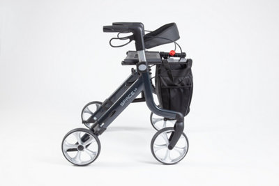 Rehasense Space LX Rollator - Medium, Grey 4 Wheeled Walker with Seat ...